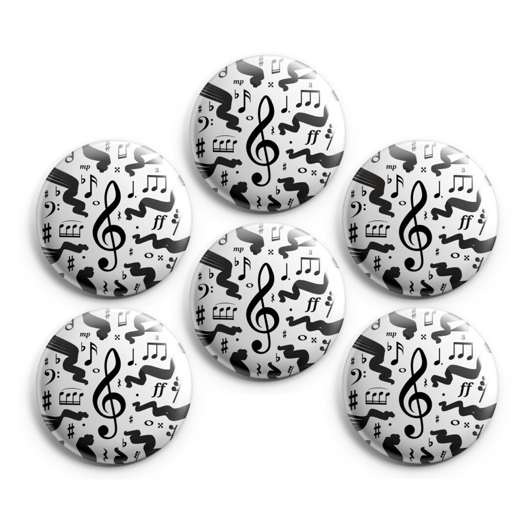 MUSIC NOTES SYMBOLS Magnets / Pinback Buttons / Badges 1 Inch or 1.75 ...