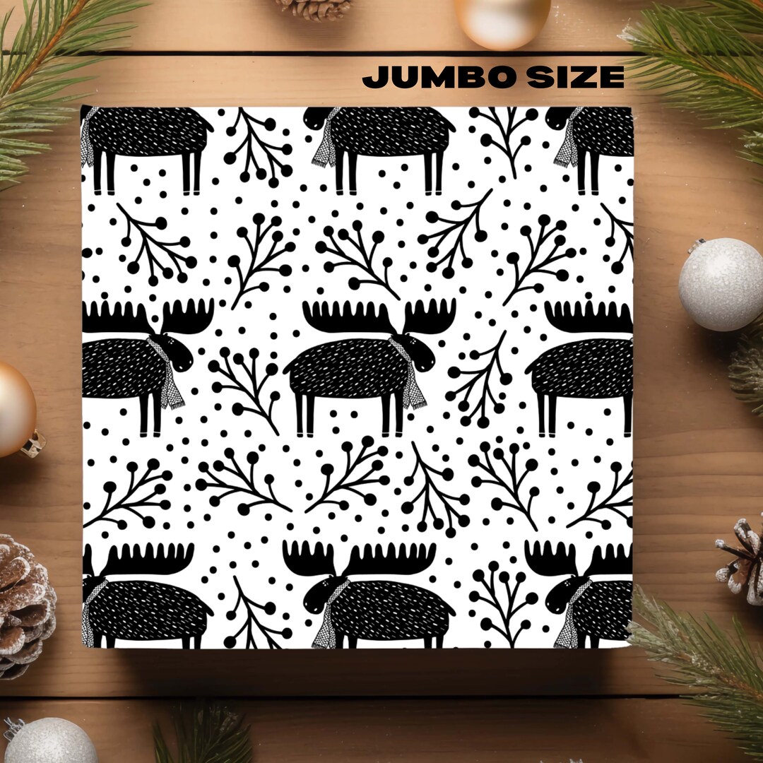 Moose Gift Wrap, Birthday Wrapping Paper, Moose Gift Wrap Roll, Party ...