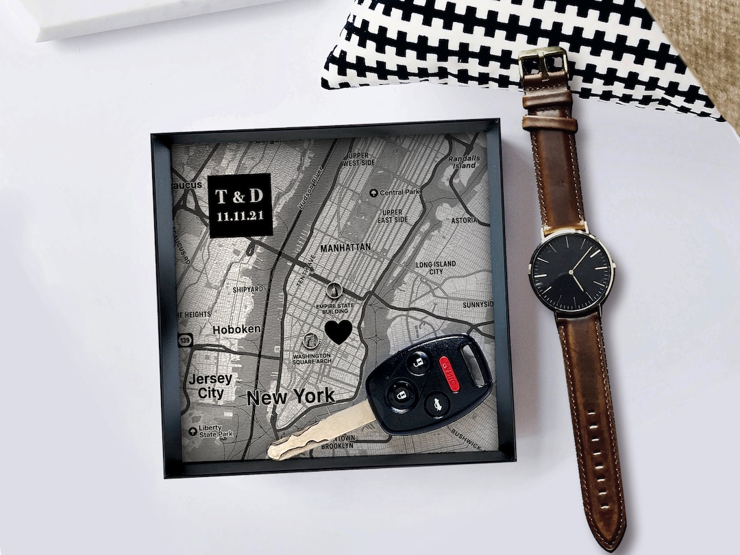 11th Anniversary Gift for Him and Her • Steel Map Catchall Tray • 11 ...