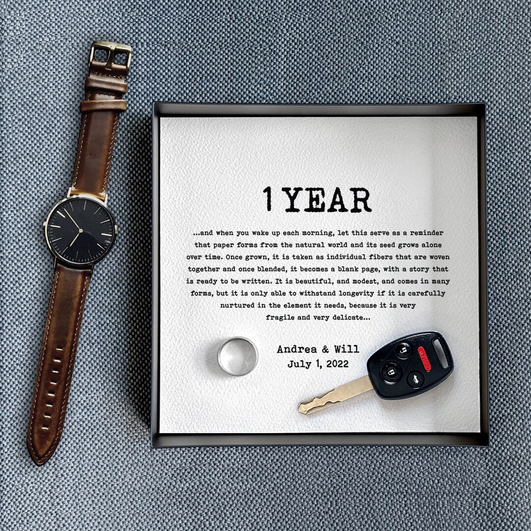 1st Anniversary Gift for Him Customized Catchall Tray With Custom ...