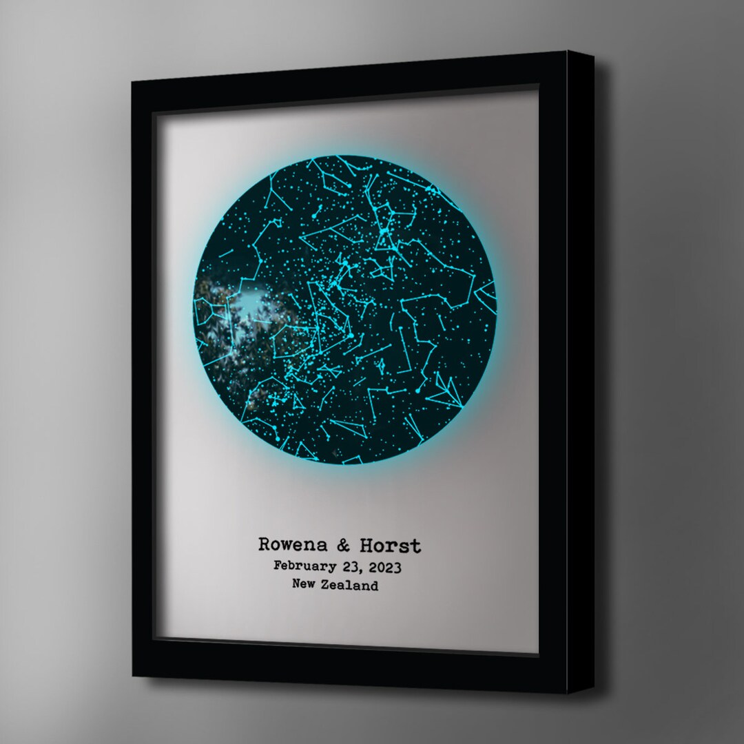 Glow in the Dark Star Map a Perfect 1 Year Anniversary Gifts for Him ...