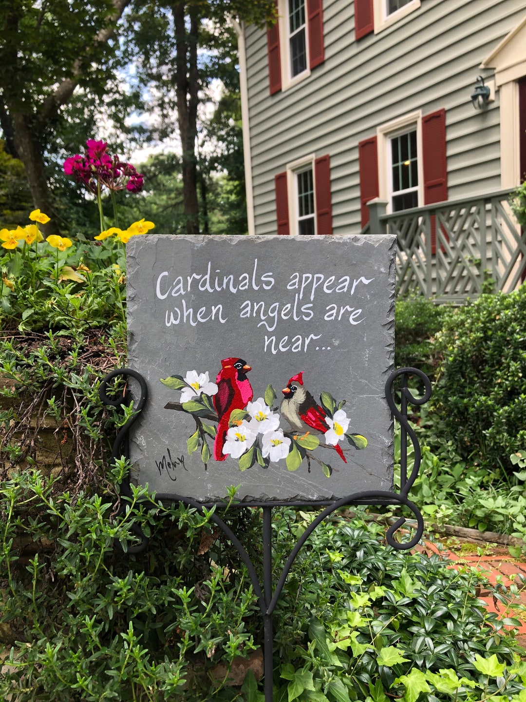 Cardinals Memorial With Garden Stand - Etsy