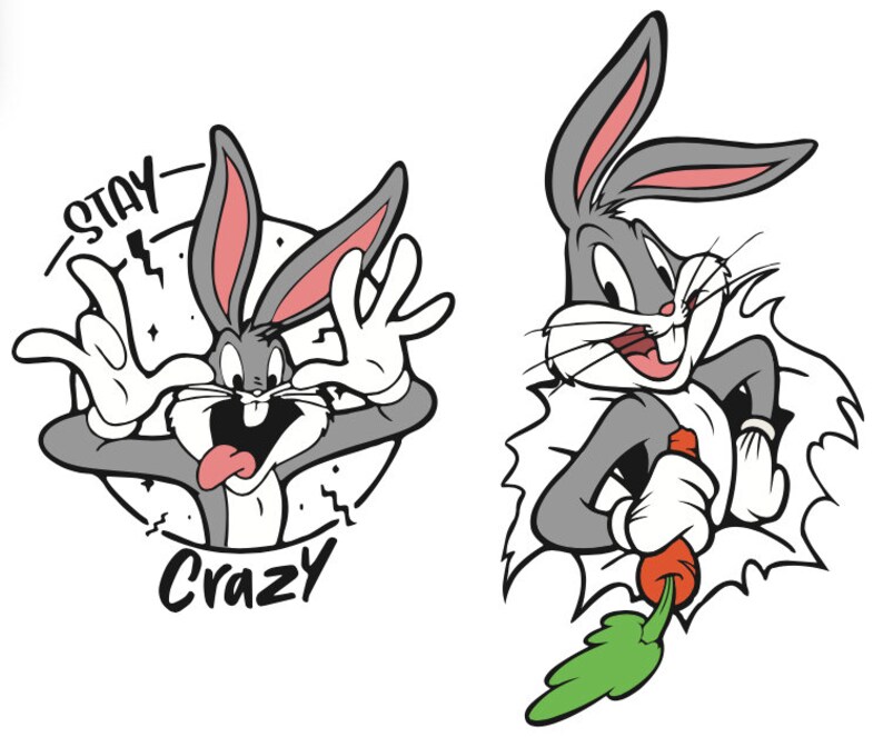SVG Bugs Bunny, Bugs Bunny Vector, Stay Crazy, Looney Tunes PDF, Bunny ...