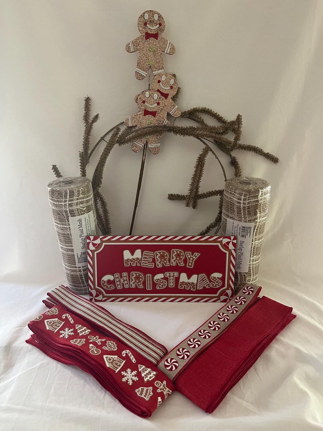 Gingerbread Wreath Kit, DIY Wreath Kit, Wreath Making Kit, Merry ...