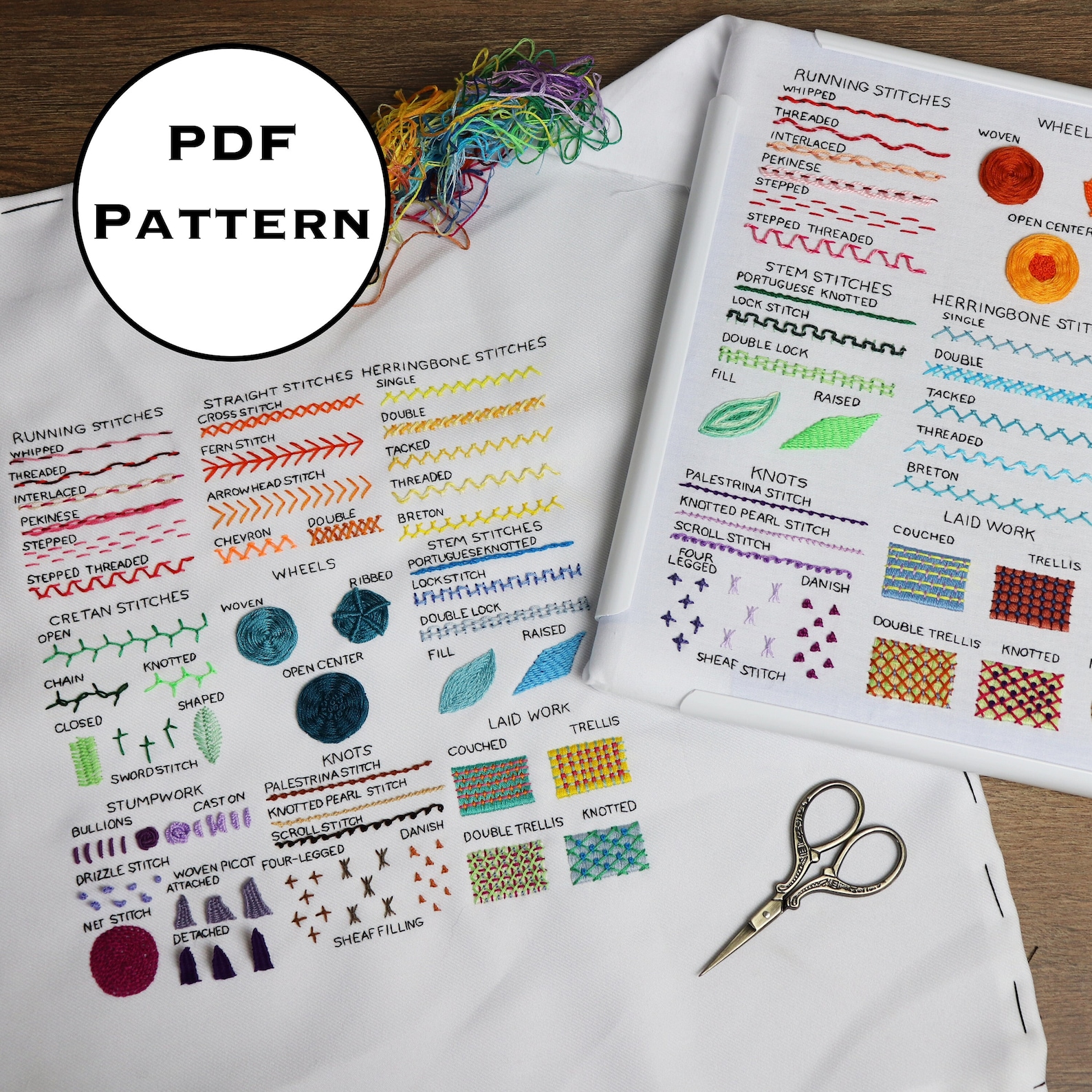Hand Embroidery Intermediate Modular Sampler | PDF Pattern - Etsy