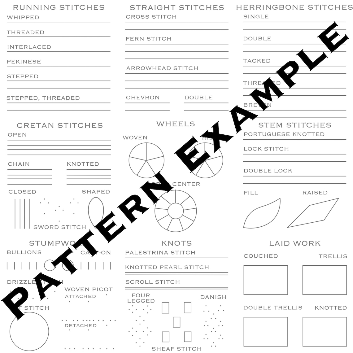 Hand Embroidery Intermediate Modular Sampler | PDF Pattern - Etsy