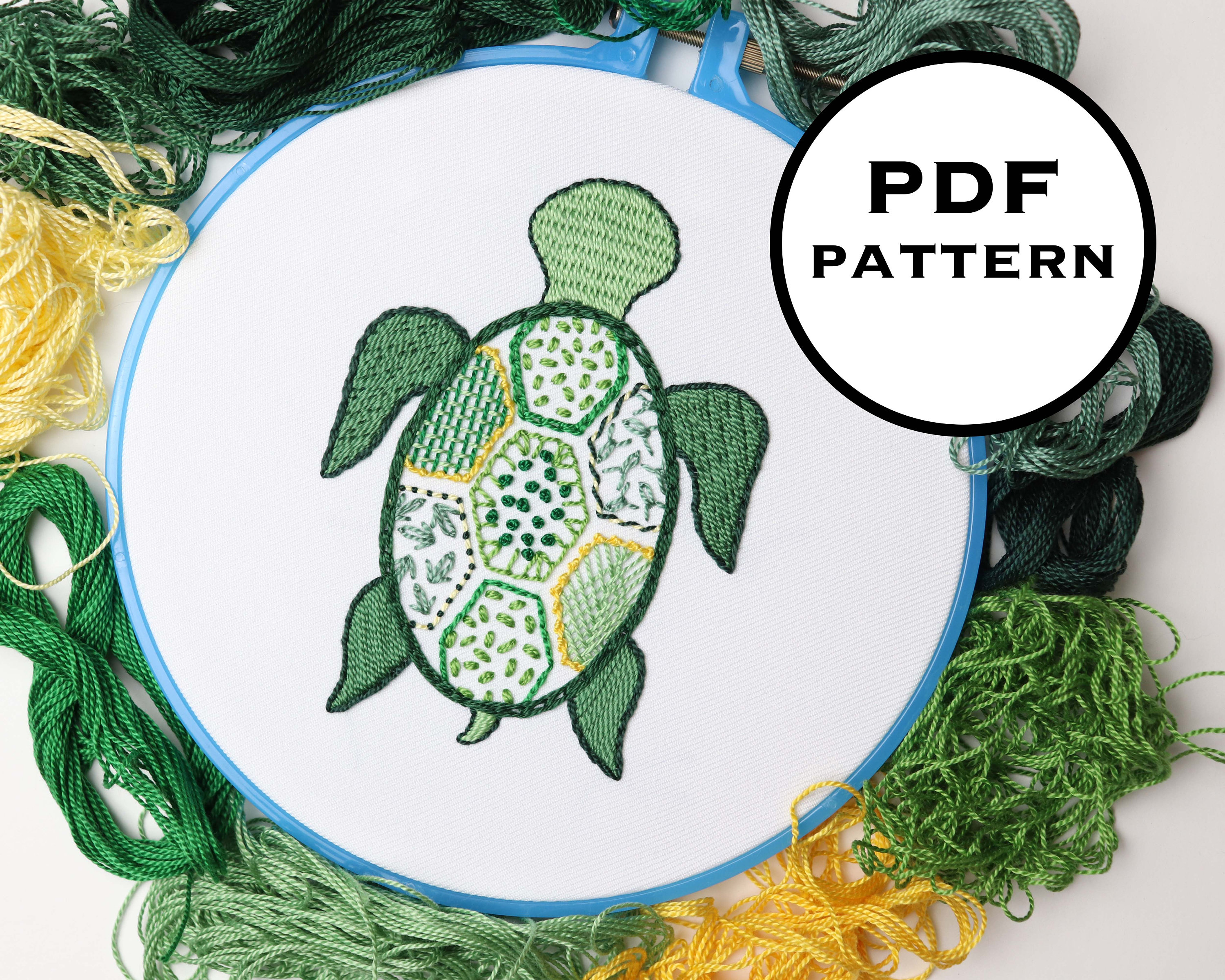 Beginner Embroidery Sampler: Turtle Learn 20 Embroidery Stitches - Etsy