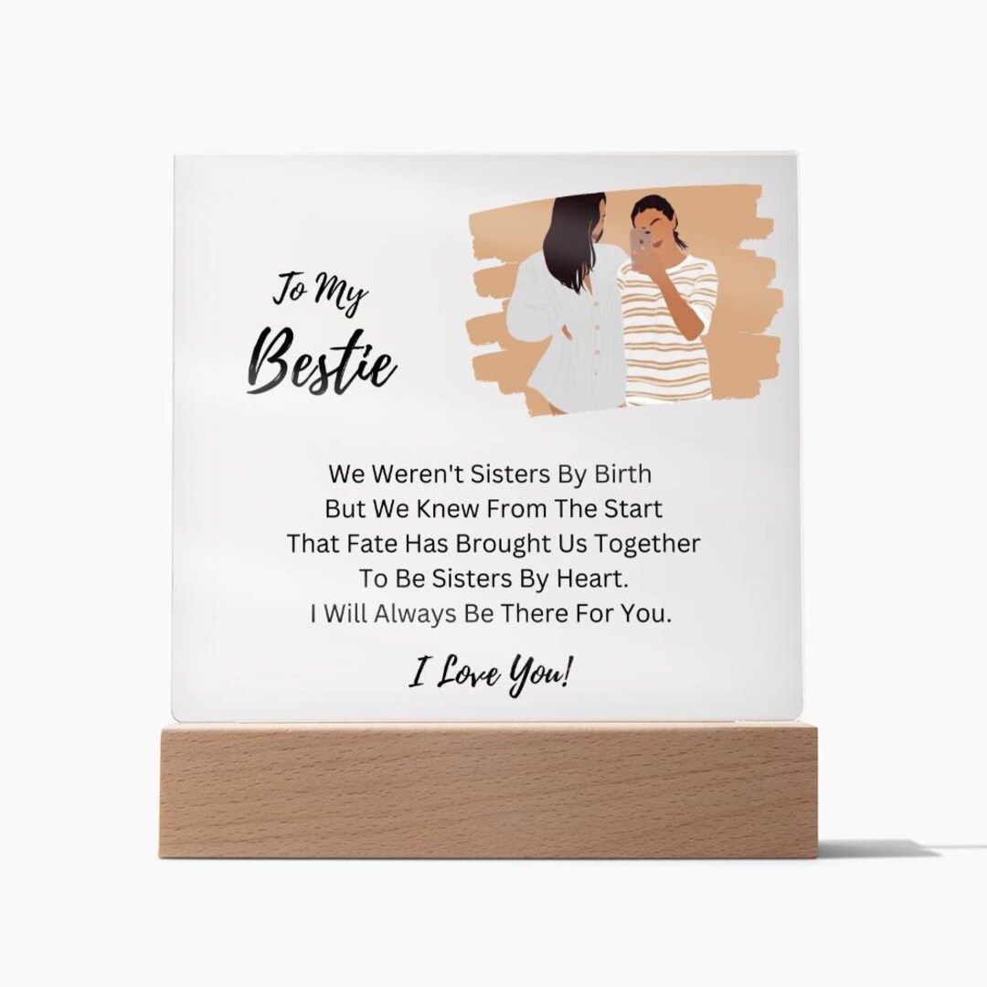 Acrylic Plaque for Best Friend, Gift for Best Friend, Square Stand ...