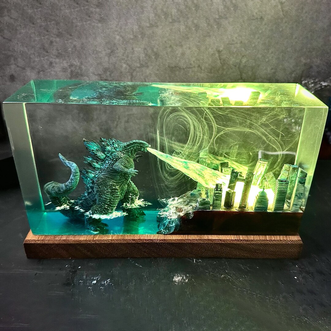 Godzilla Monster Resin Lamp,diorama Resin Epoxy,custom Night Light ...