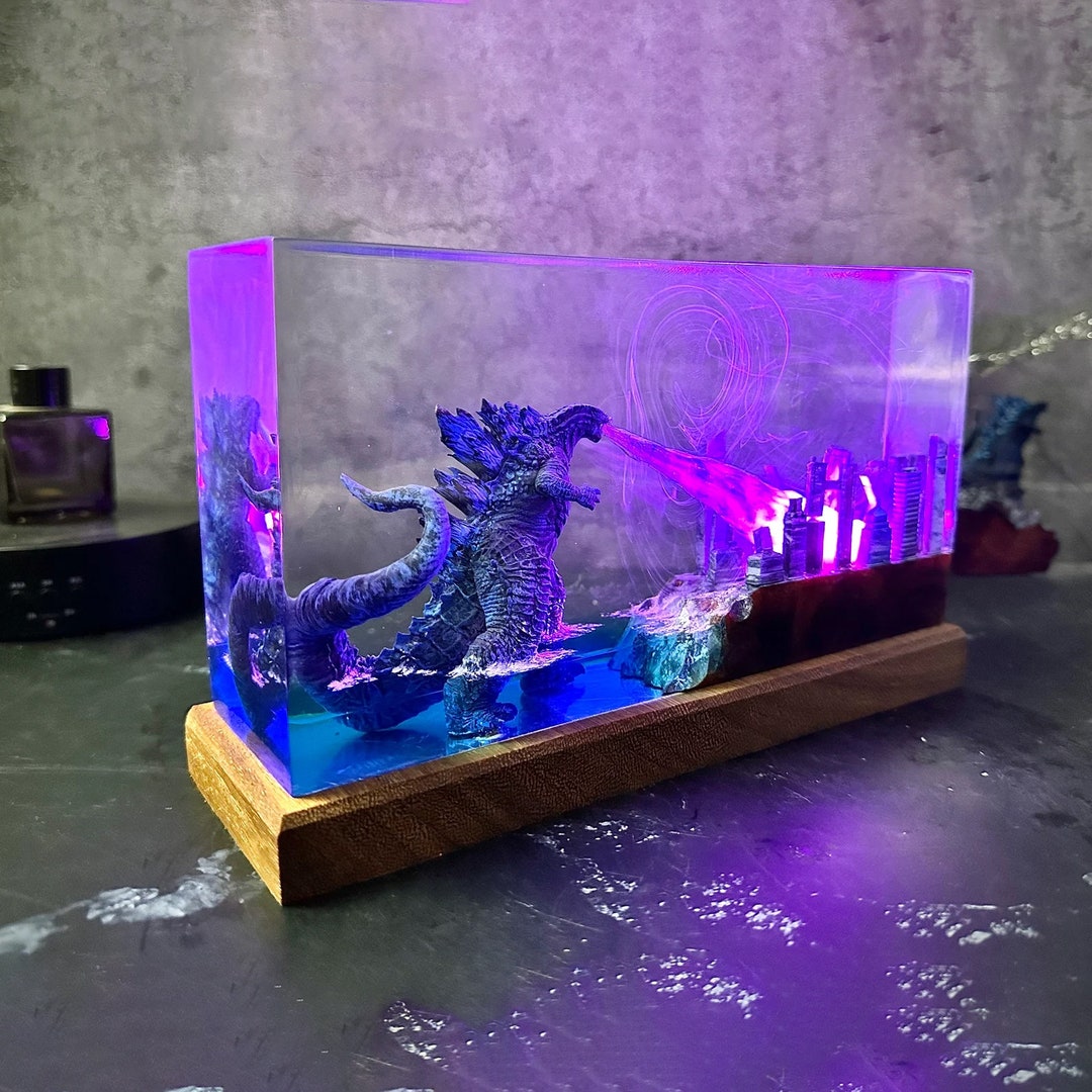 Godzilla Monster Resin Lamp,diorama Resin Epoxy,custom Night Light ...