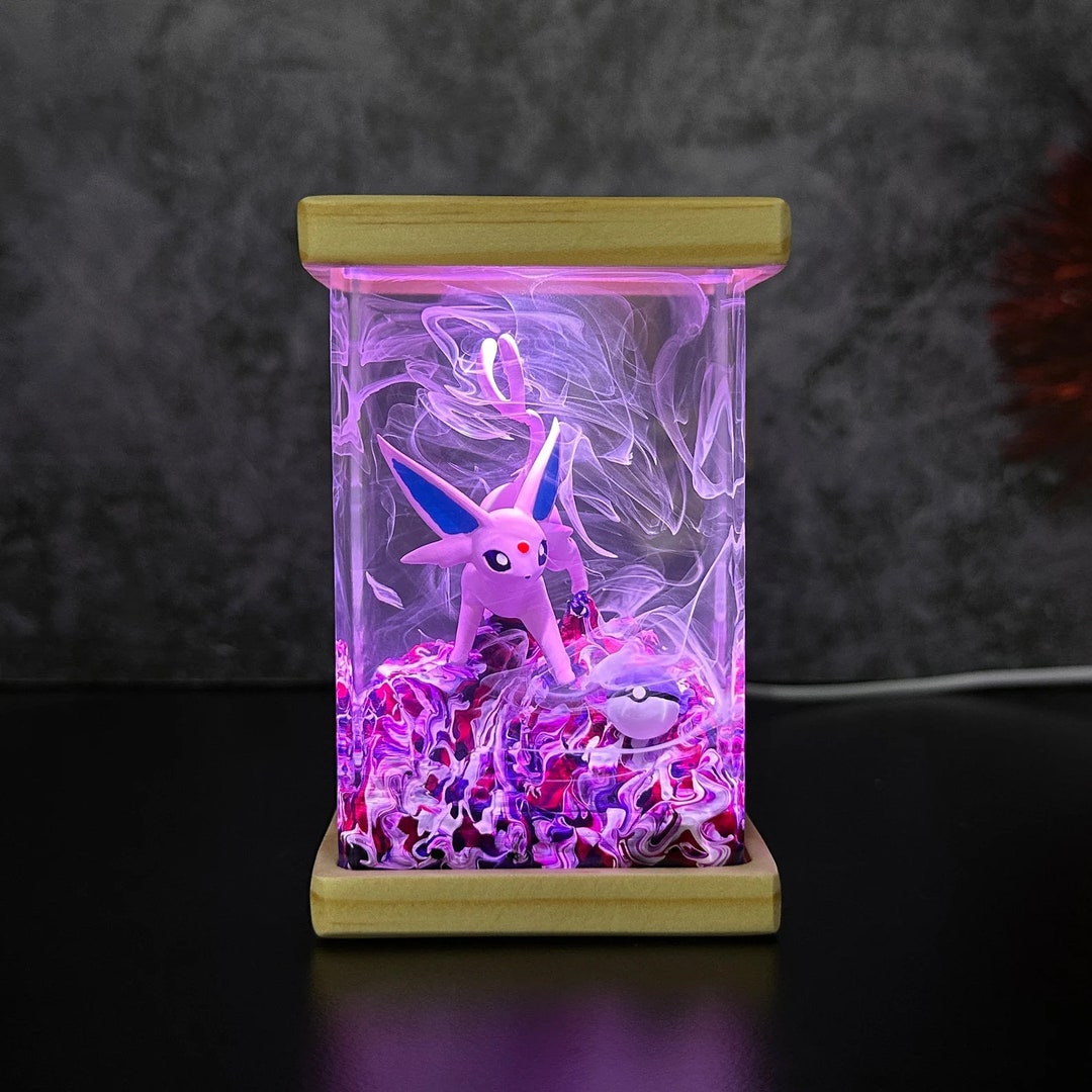 Espeon Pokemon Lamp, Resin Night Light, Epoxy Resin Lamp, Pokemon Gift ...