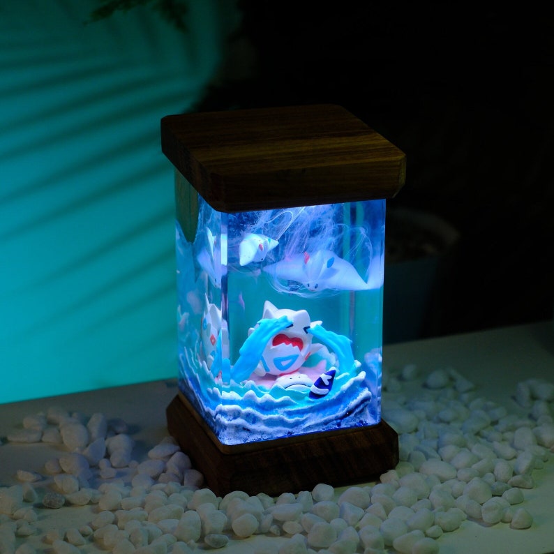 TOGEPI POKEMON Resin Lamp Custom Epoxy Lamp for Home Decor Resin Wood ...