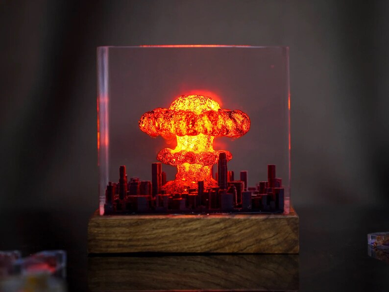 Nuclear Atomic Boom Explosion Resin Lamp, Night Lights, Fallout, 3D LED ...