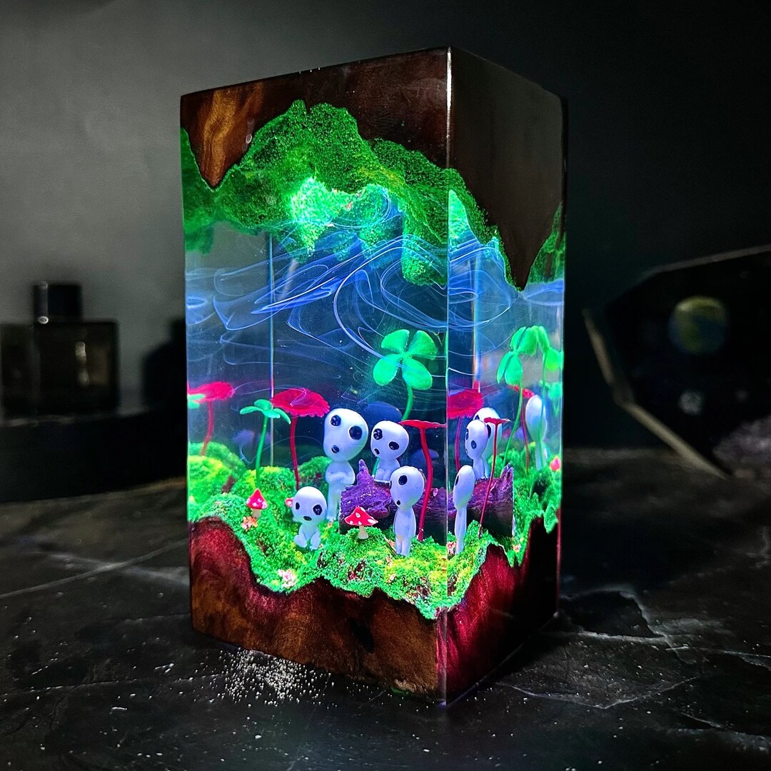 Kodama Forest Spirits Resin Wood Lamp,kodama Tree Spirit,desk Decor ...