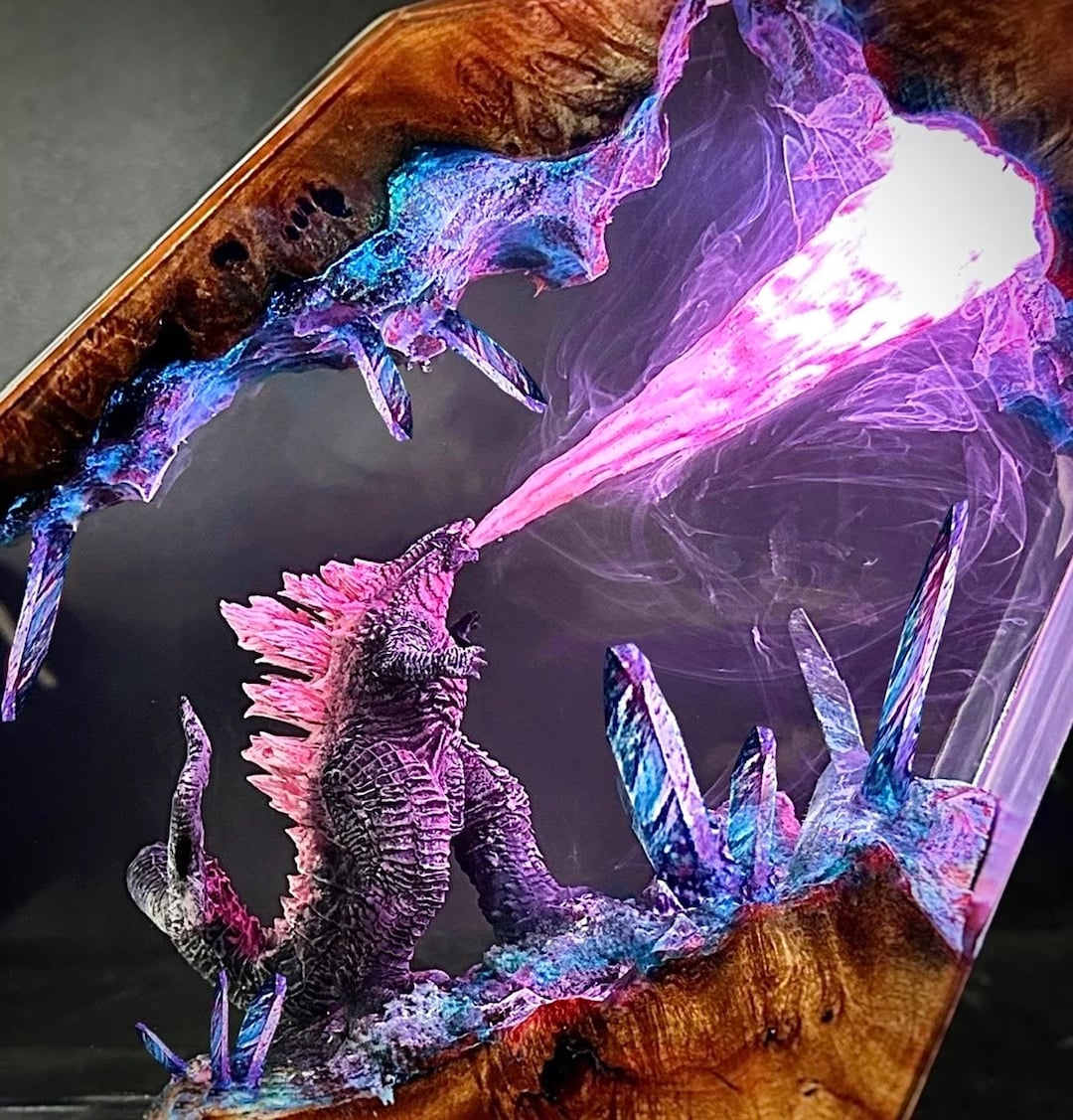 Godzilla Monster and the Land Inside the Earth, Diorama Monster Resin ...