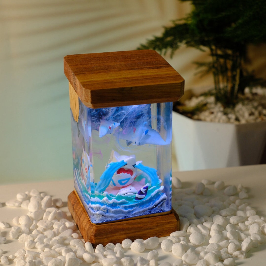 TOGEPI POKEMON Resin Lamp Custom Epoxy Lamp for Home Decor Resin Wood ...