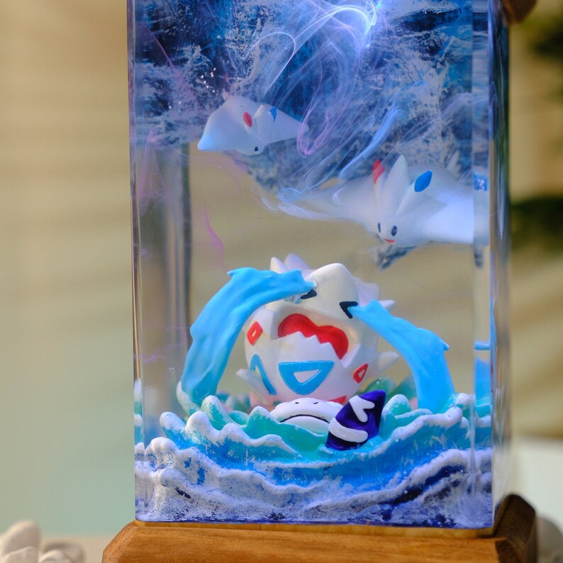 TOGEPI POKEMON Resin Lamp Custom Epoxy Lamp for Home Decor Resin Wood ...