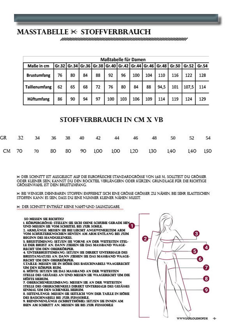 PDF Pattern for a Women's Shirt in Sizes 32 to 54 in German - Etsy