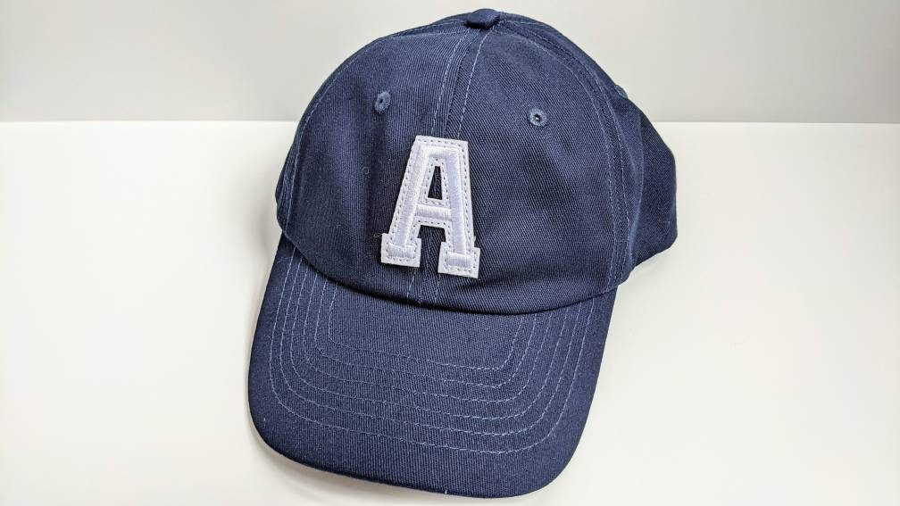 Navy Blue Kids Custom Letter Baseball Hat Initial Cap Youth Children ...