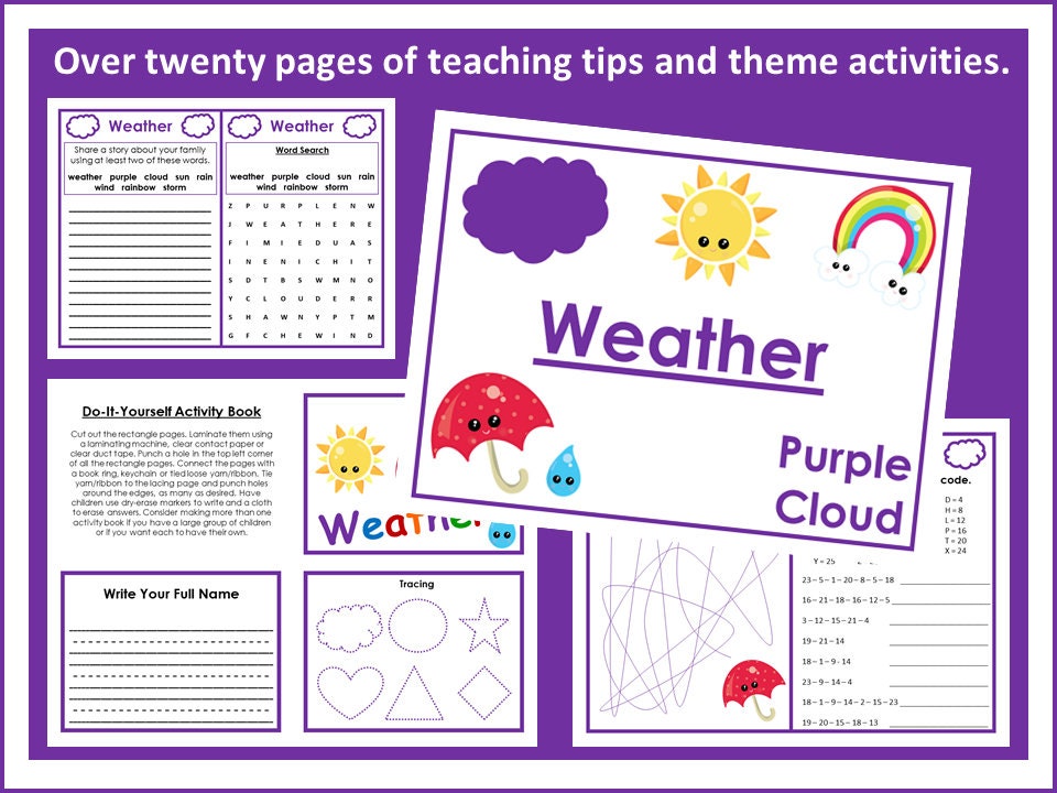 Weather Theme Lesson Plan - Etsy