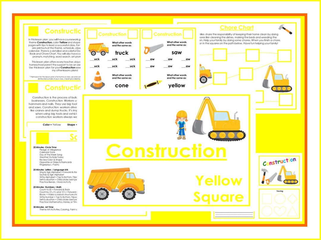Construction Theme Lesson Plan - Etsy