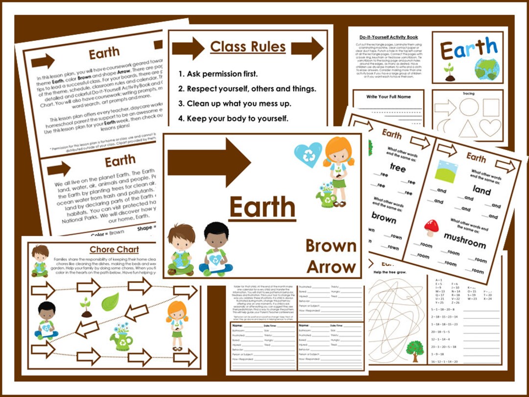 Earth Theme Lesson Plan - Etsy