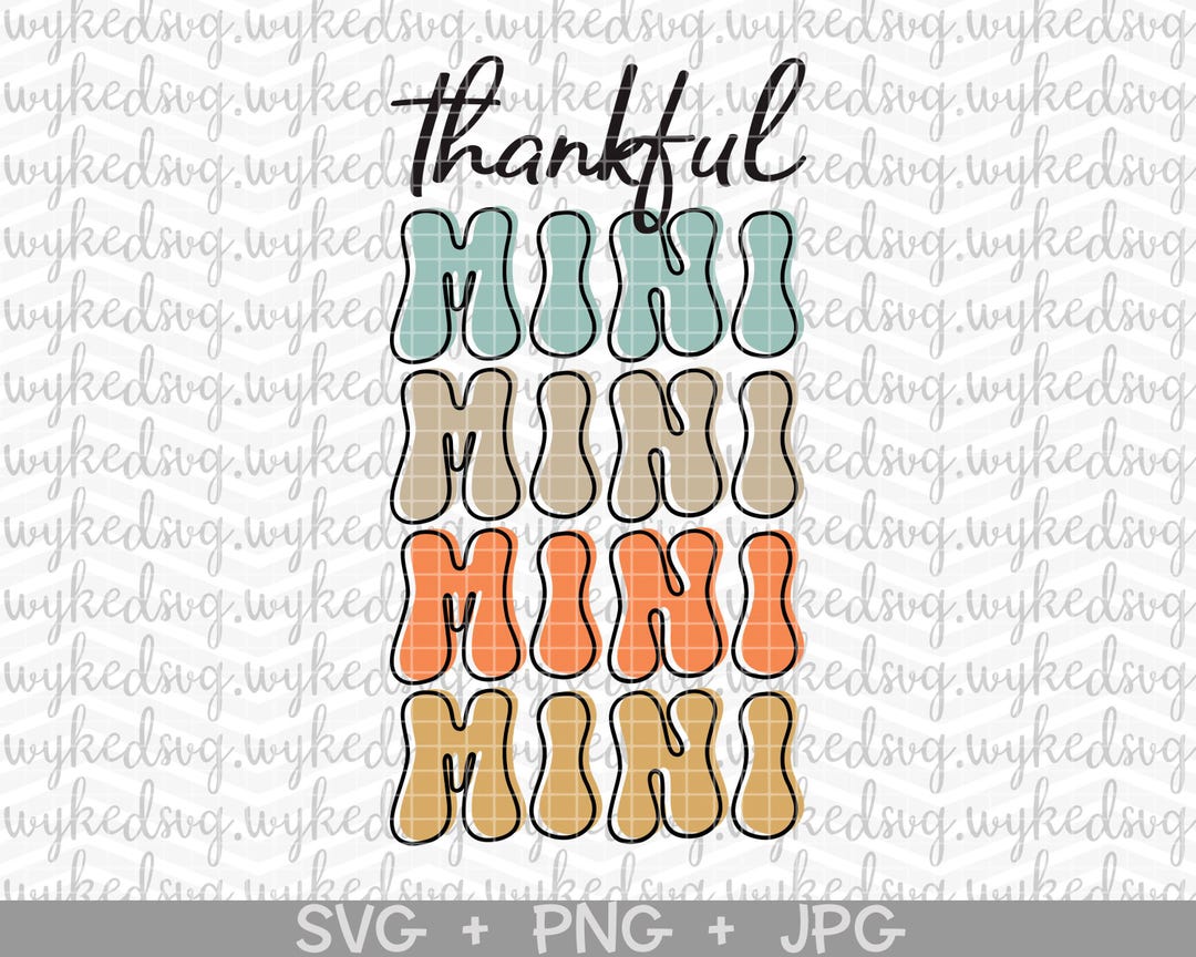 Thankful Mini Svg, Fall Mini Png, Fall Sublimation Design, Digital ...