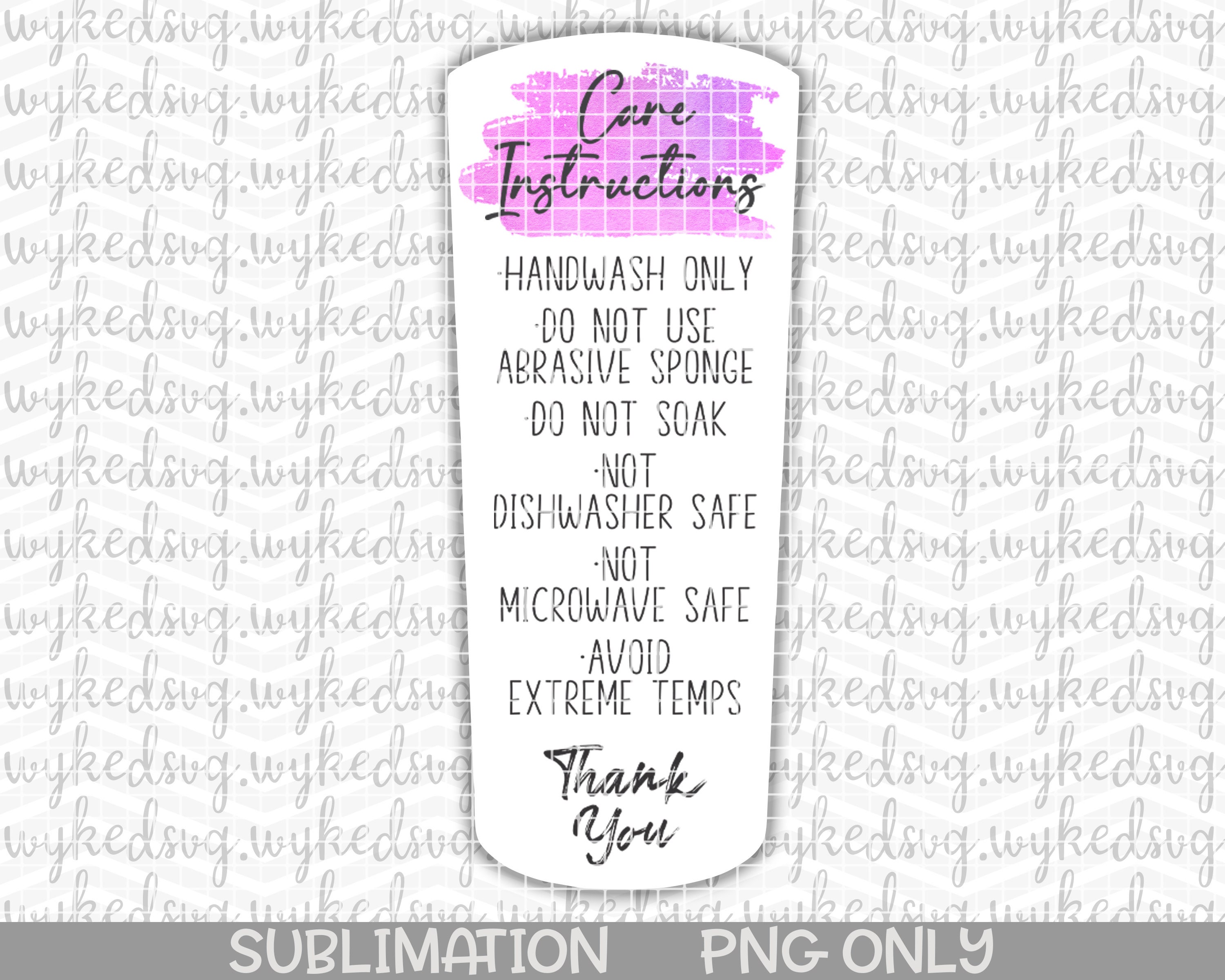 Care Card Png Printable Care Cards Skinny Tumbler Care Card - Etsy Canada