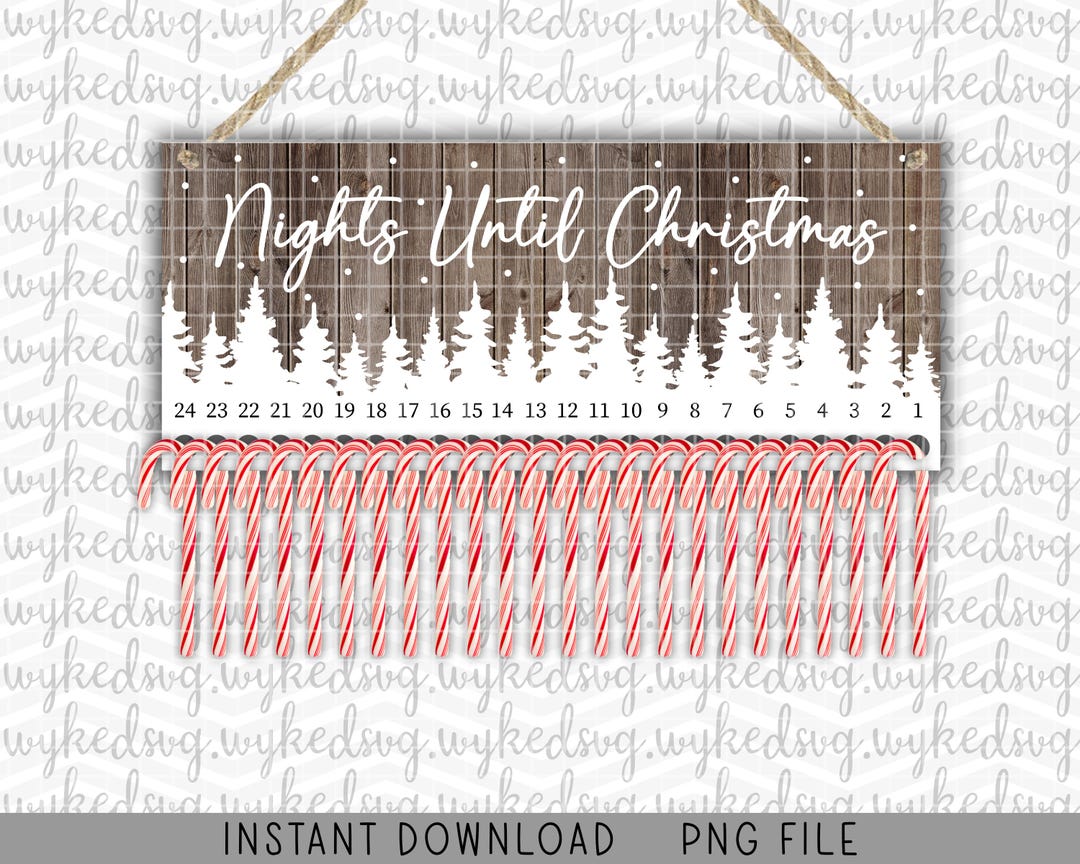 Candy Cane Countdown Png, Christmas Sublimation File, Christmas ...