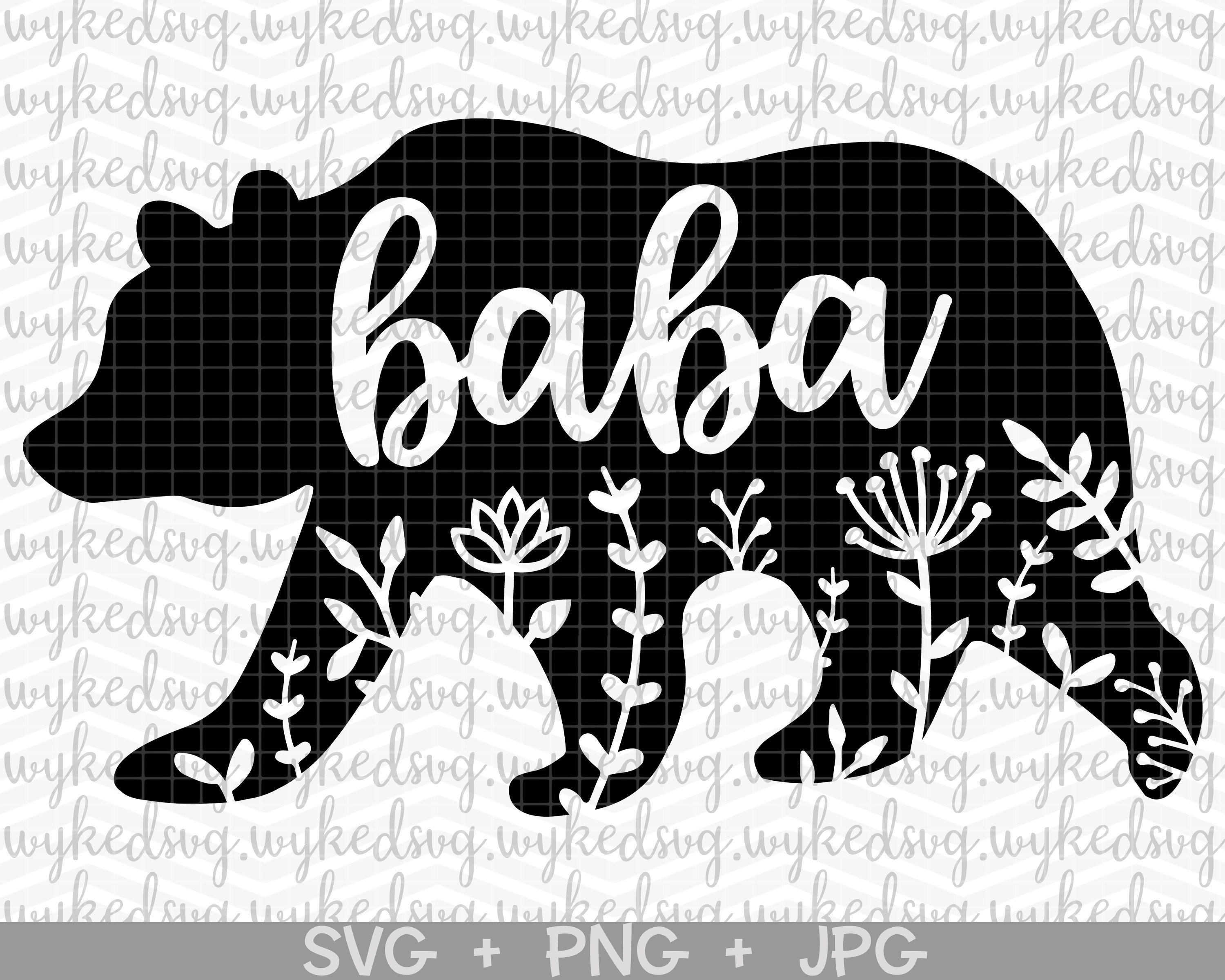 Baba Bear Svg Floral Baba Bear Svg Floral Svg Parents Day - Etsy