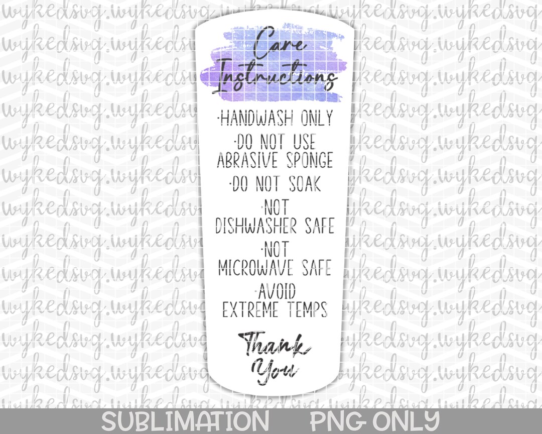 Printable Care Card, Care Card Png, Tumbler Care Card, Business Card ...