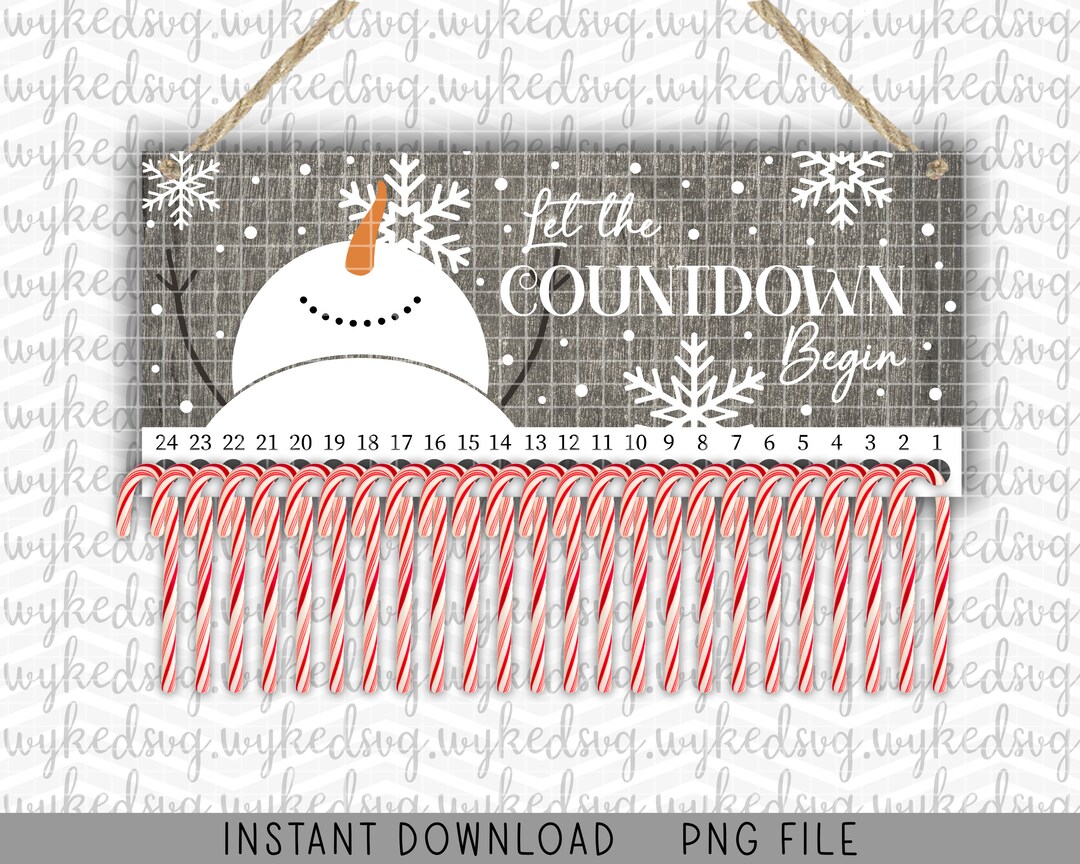 Candy Cane Countdown Png, Christmas Sublimation Design, Countdown to ...