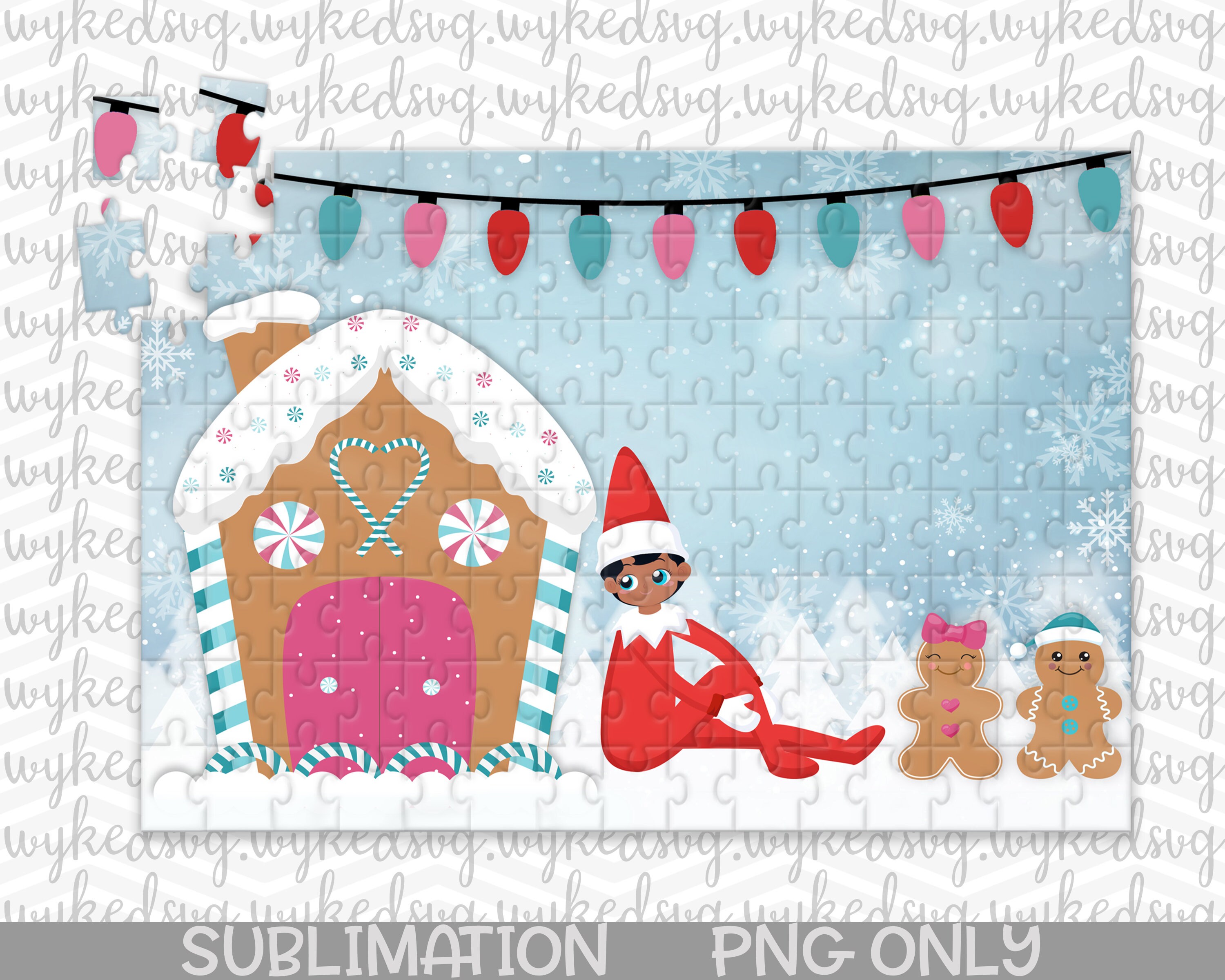 Elf Puzzle Png Christmas Puzzle Sublimation Design Elf - Etsy