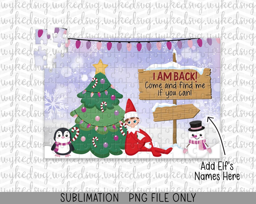 Elf Puzzle Png, Christmas Puzzle Sublimation Design, Elf Arrival Png ...