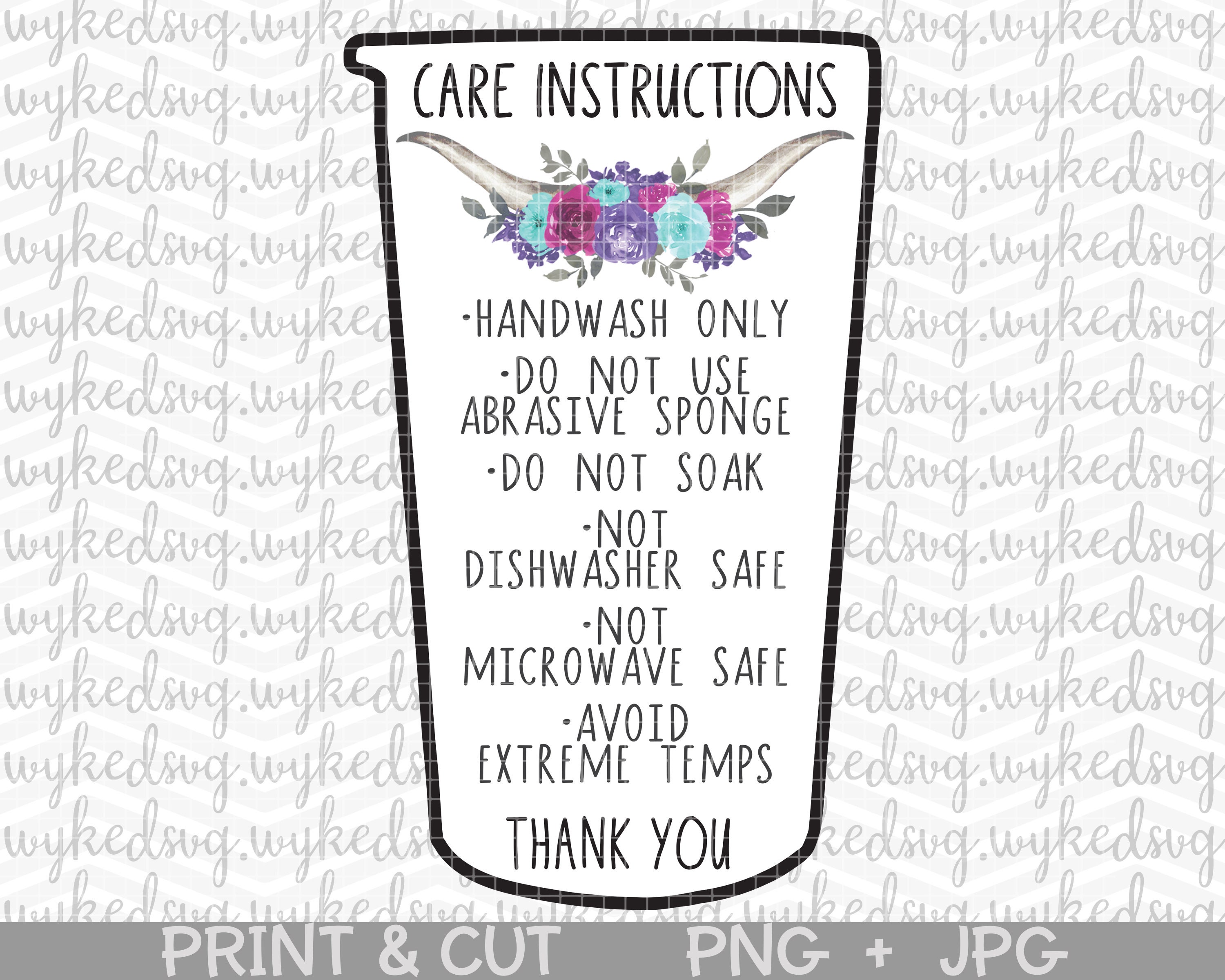 Care card bundle print and cut care card floral longhorn | Etsy