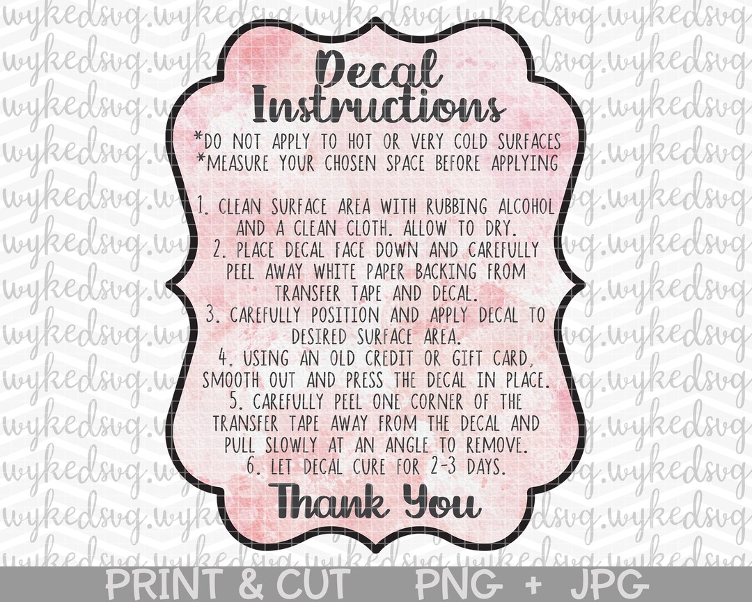 Decal Care Card Png, Print and Cut Care Card, Watercolor Png, Printable ...