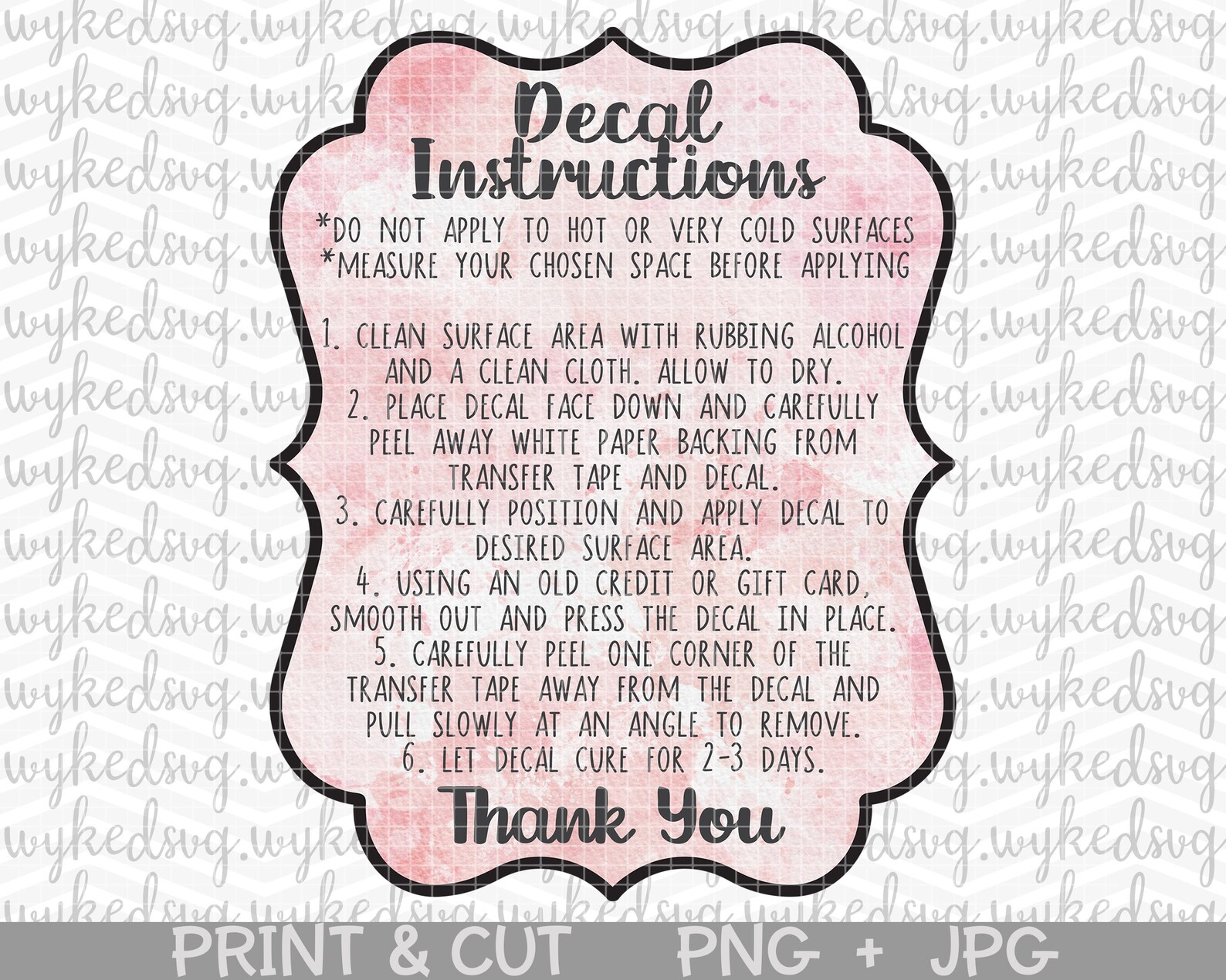 Decal Care Card Png Print and Cut Care Card Watercolor Png | Etsy