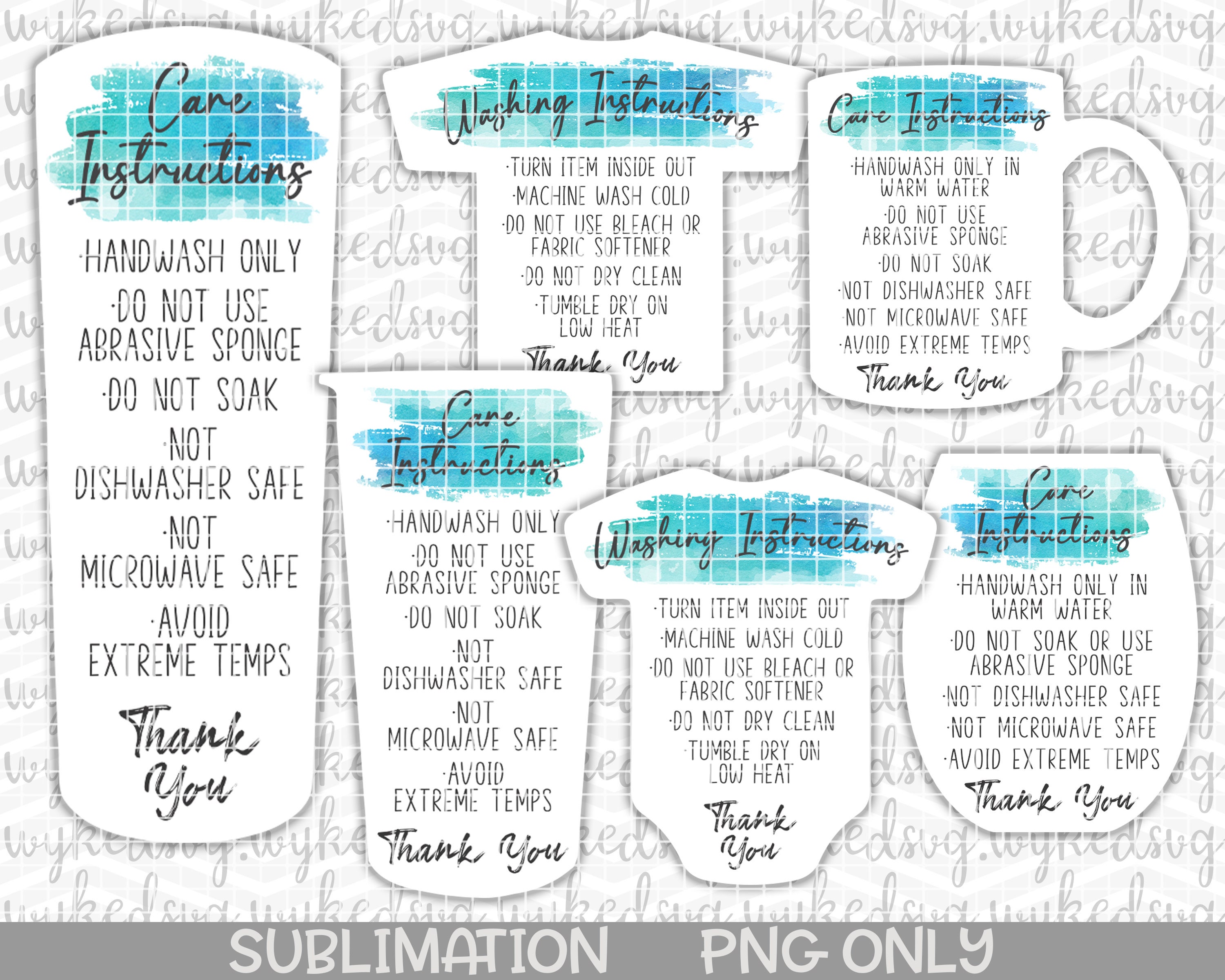 Printable Care Card Care Card Png Tumbler Care Card - Etsy