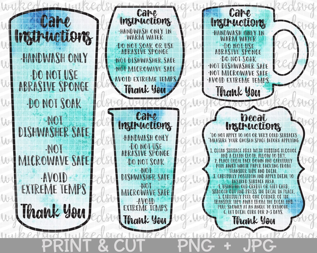 Care Card Bundle, Print and Cut Care Cards, Watercolor Png, Printable ...