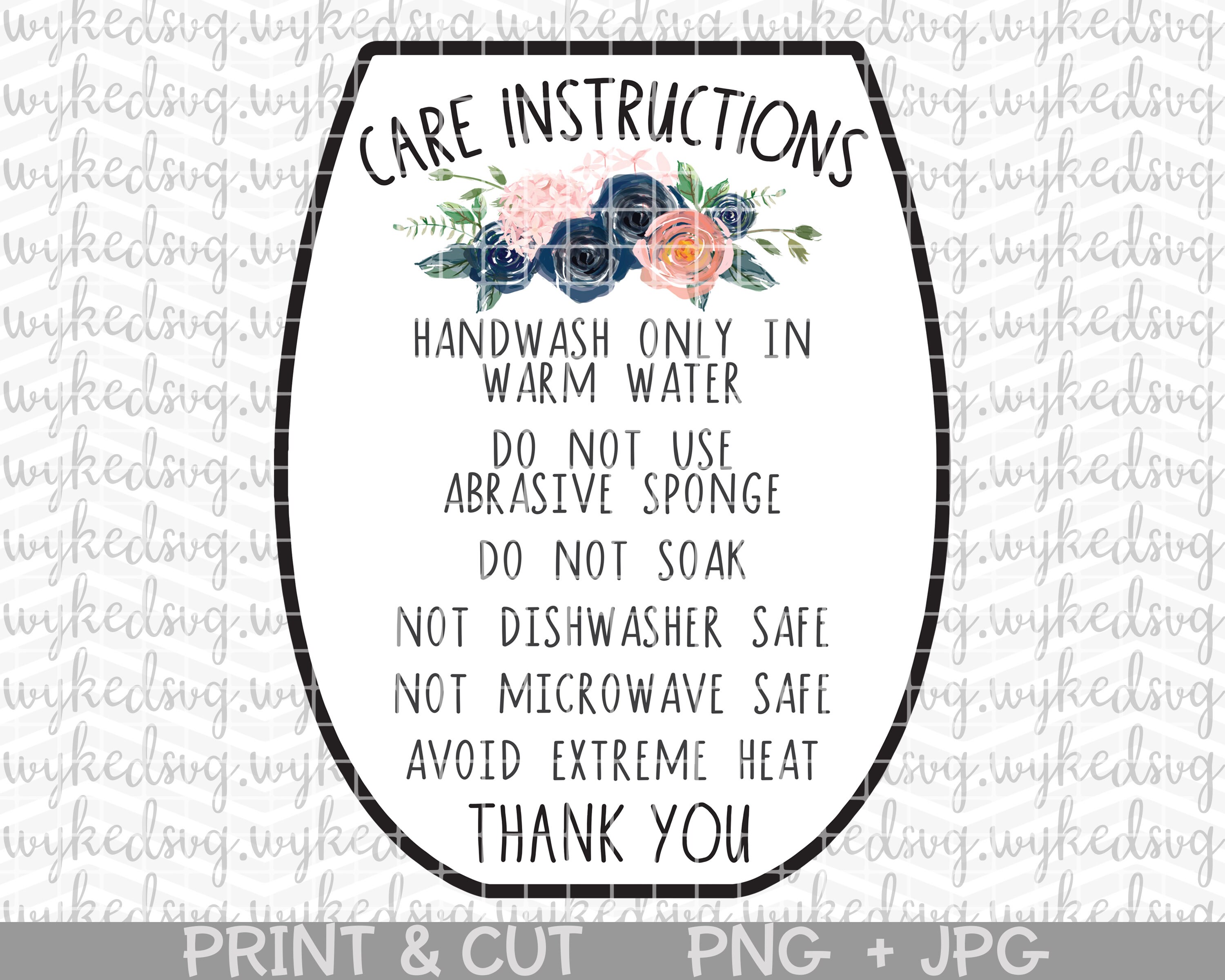 Printable Care Card Care Card Png Tumbler Care Card - Etsy Canada