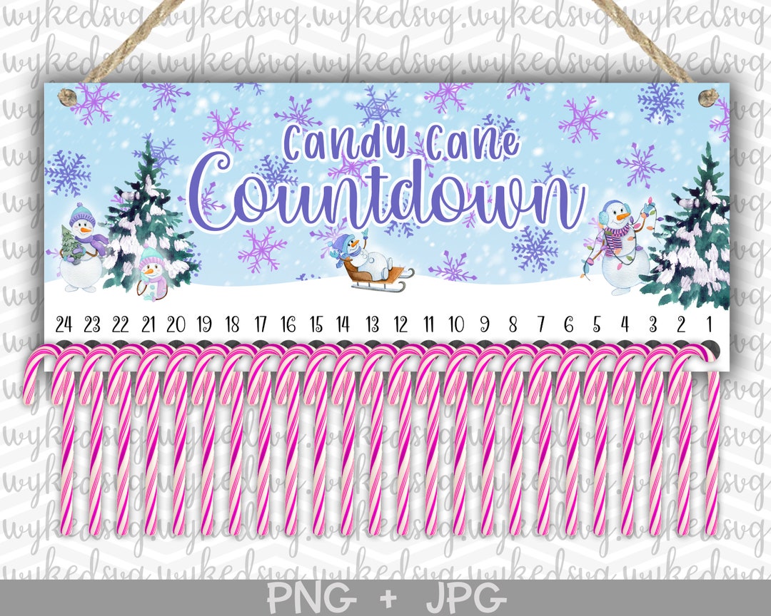 Candy Cane Countdown Png, Christmas Sublimation Design, Countdown to ...