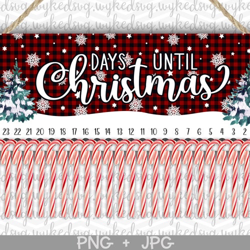 Christmas Candy Cane Countdown Sign PNG Sublimation Digital - Etsy
