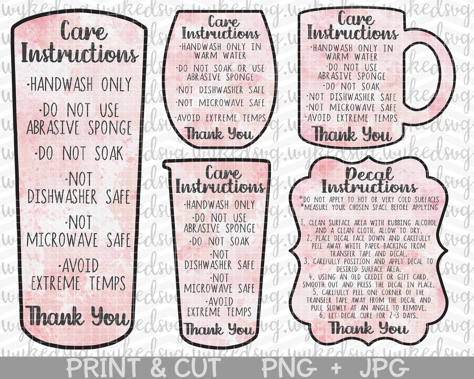 Care Card Bundle Print and Cut Care Cards Watercolor Png - Etsy