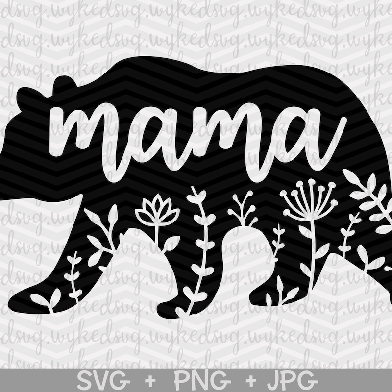 Mama Bear Floral Svg - Etsy