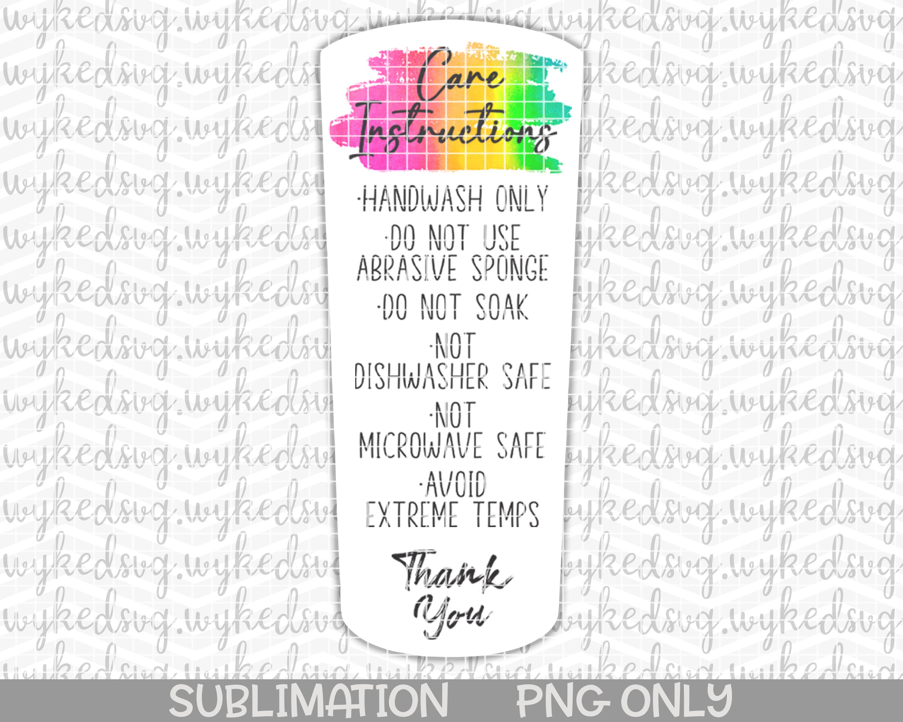 Care Card Png Printable Care Cards Skinny Tumbler Care Card - Etsy Canada
