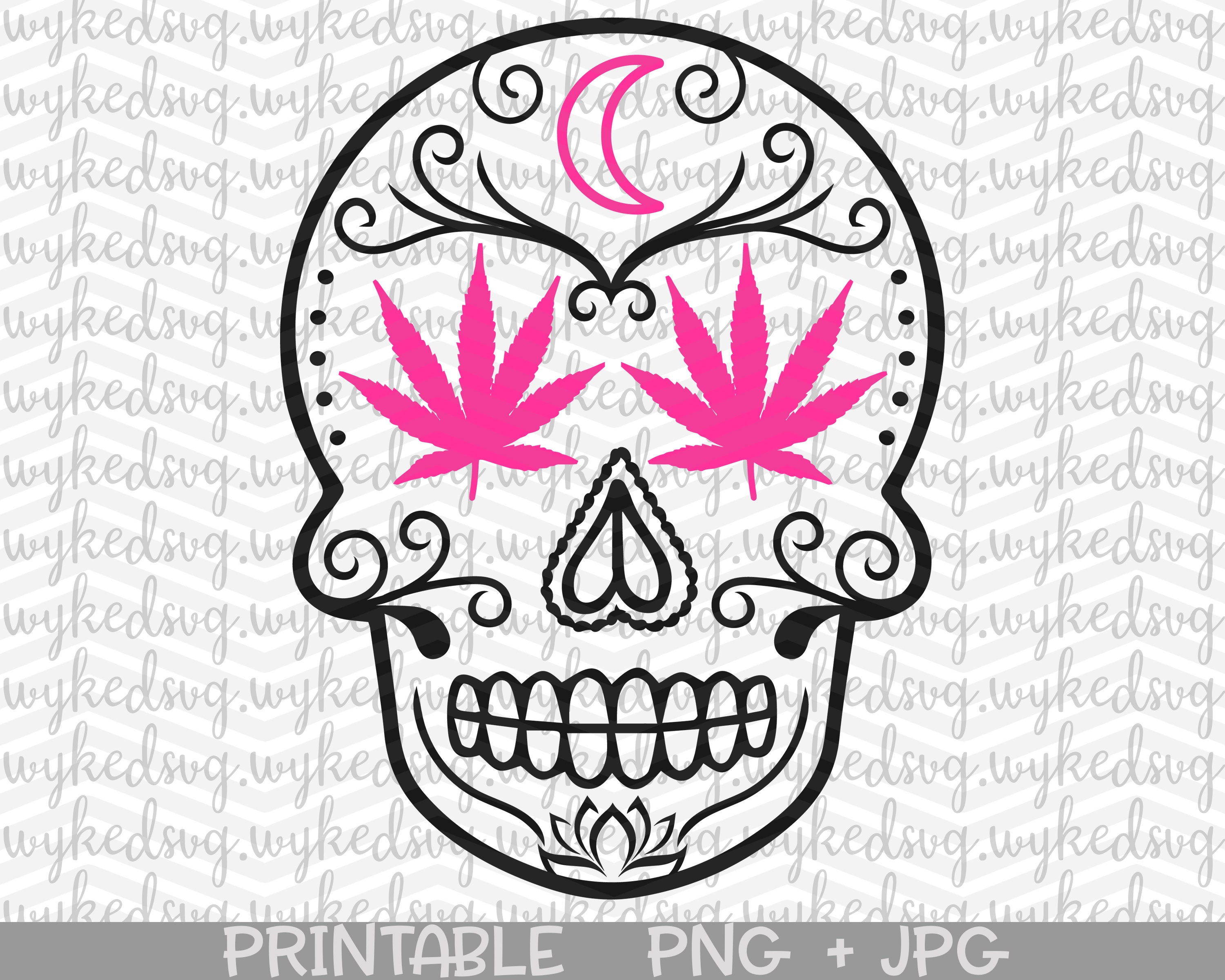 Marijuana Sugar Skull Svg Weed Svg Skull Svg Sugar Skull - Etsy