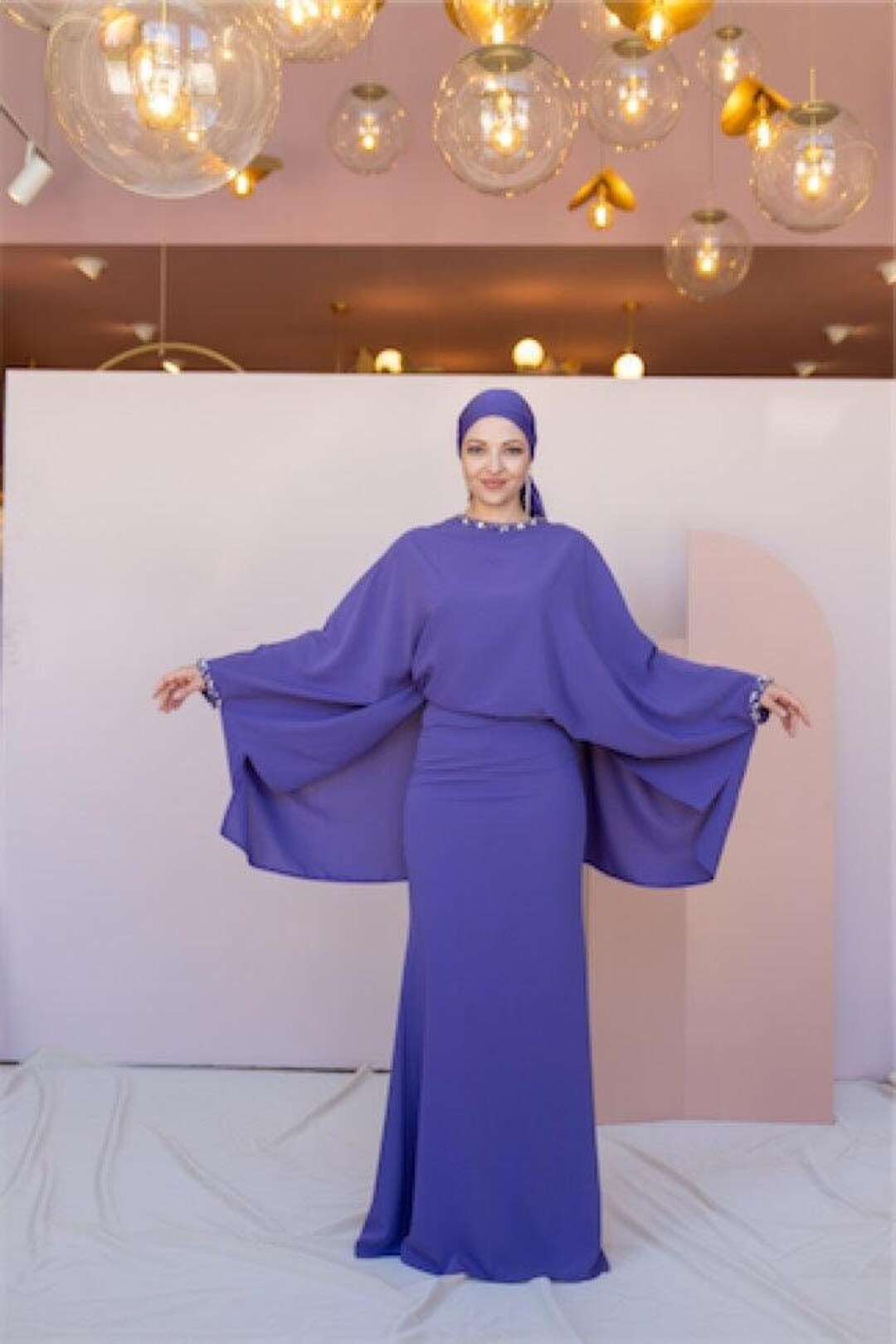 Eveline Muslim Wedding Dress, Long Dress, Evening Gown, Long Sleeve ...
