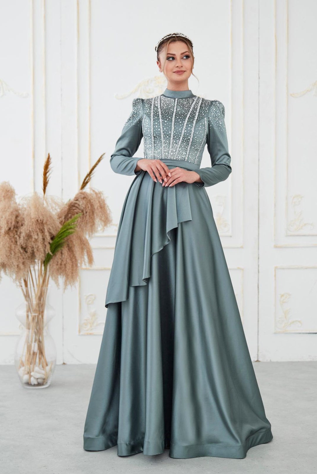 Muslim Wedding Dress, Evening Dress, Islamic Couture, Hijab Evening ...