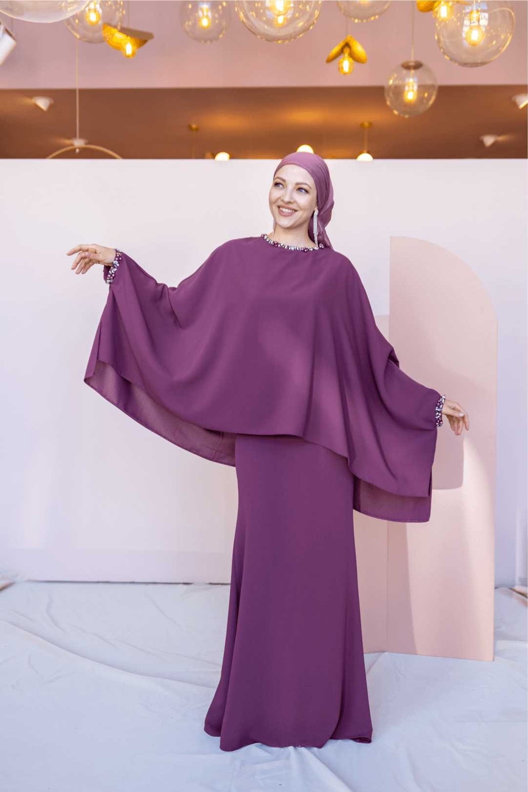 Eveline Muslim Wedding Dress, Long Dress, Evening Gown, Long Sleeve ...