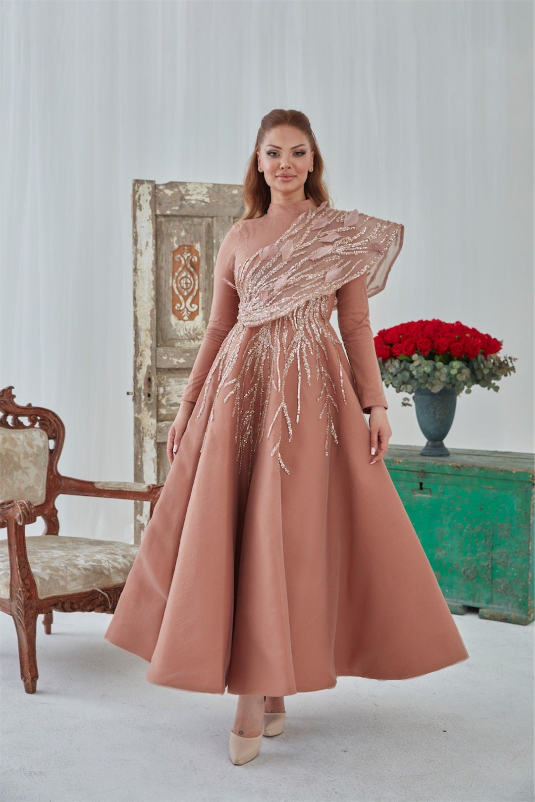 Muslim Wedding Dress, Evening Dress, Islamic Couture, Hijab Evening ...